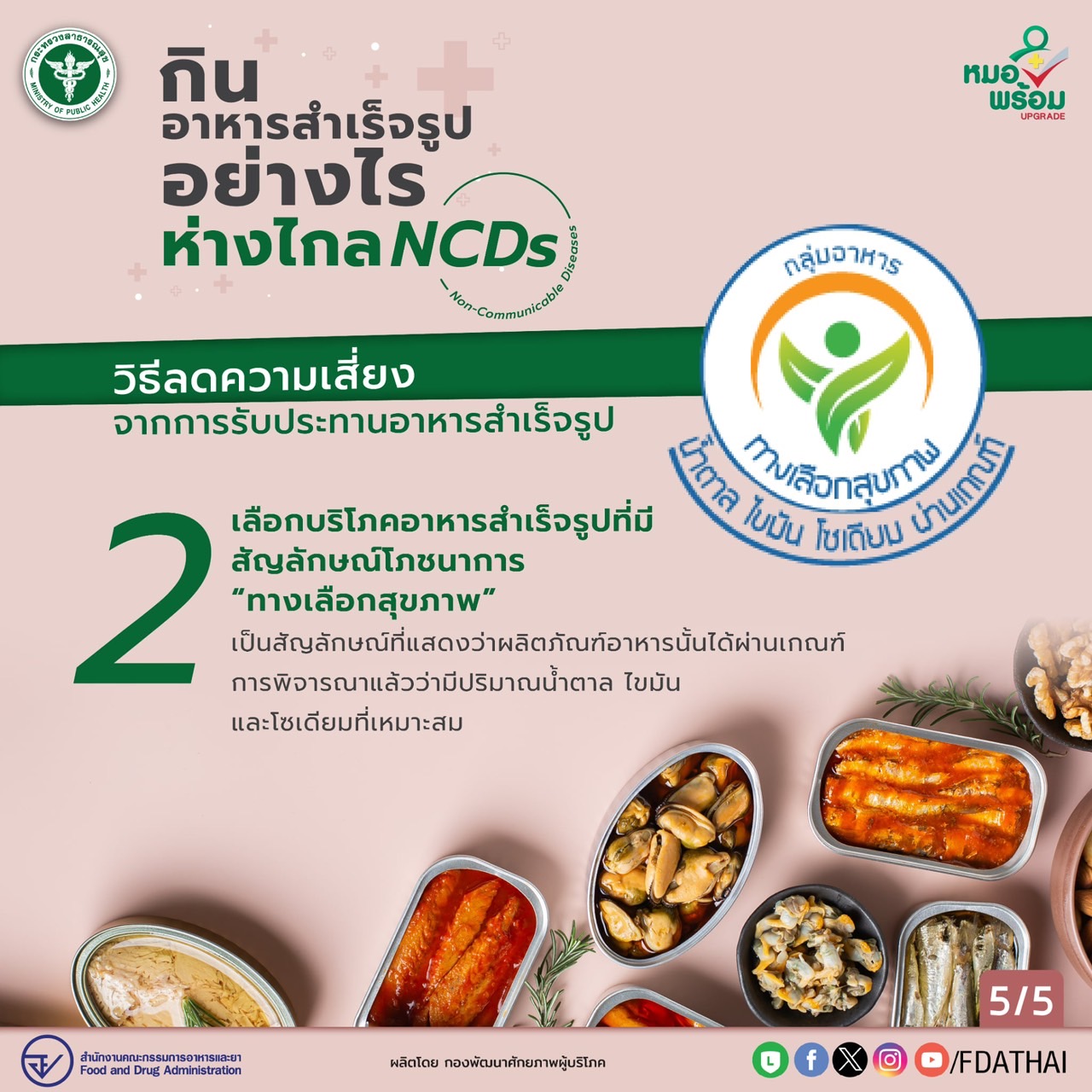 กินอาหารสำเร็จรูปอย่างไรให้ห่างไกล NCDs 5/5